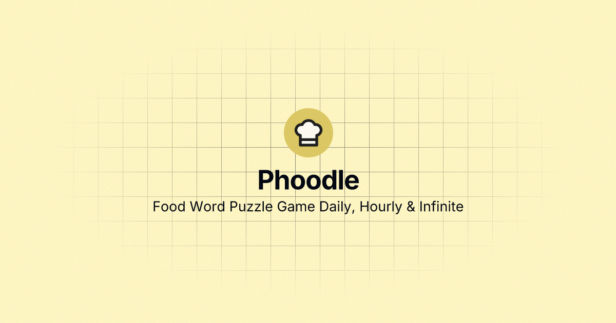 Phoodle - Food Word Puzzle Game Daily, Hourly & Infinite